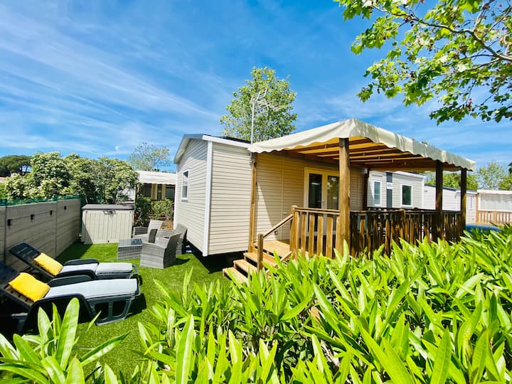 Mobil Home Familial Récent Pour 8 Personnes - Valras-Plage