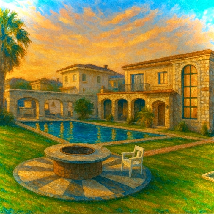Deniz Manzaralı Taş Villa,jakuzili Büyük Havuz - Alaçatı