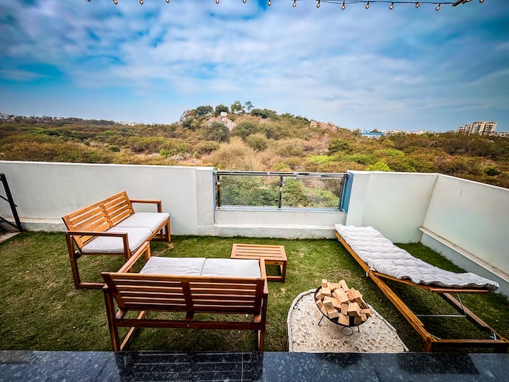 5bhk Duplex W/ Rooftop Lawn•clean•5 Min Hitechcity - India