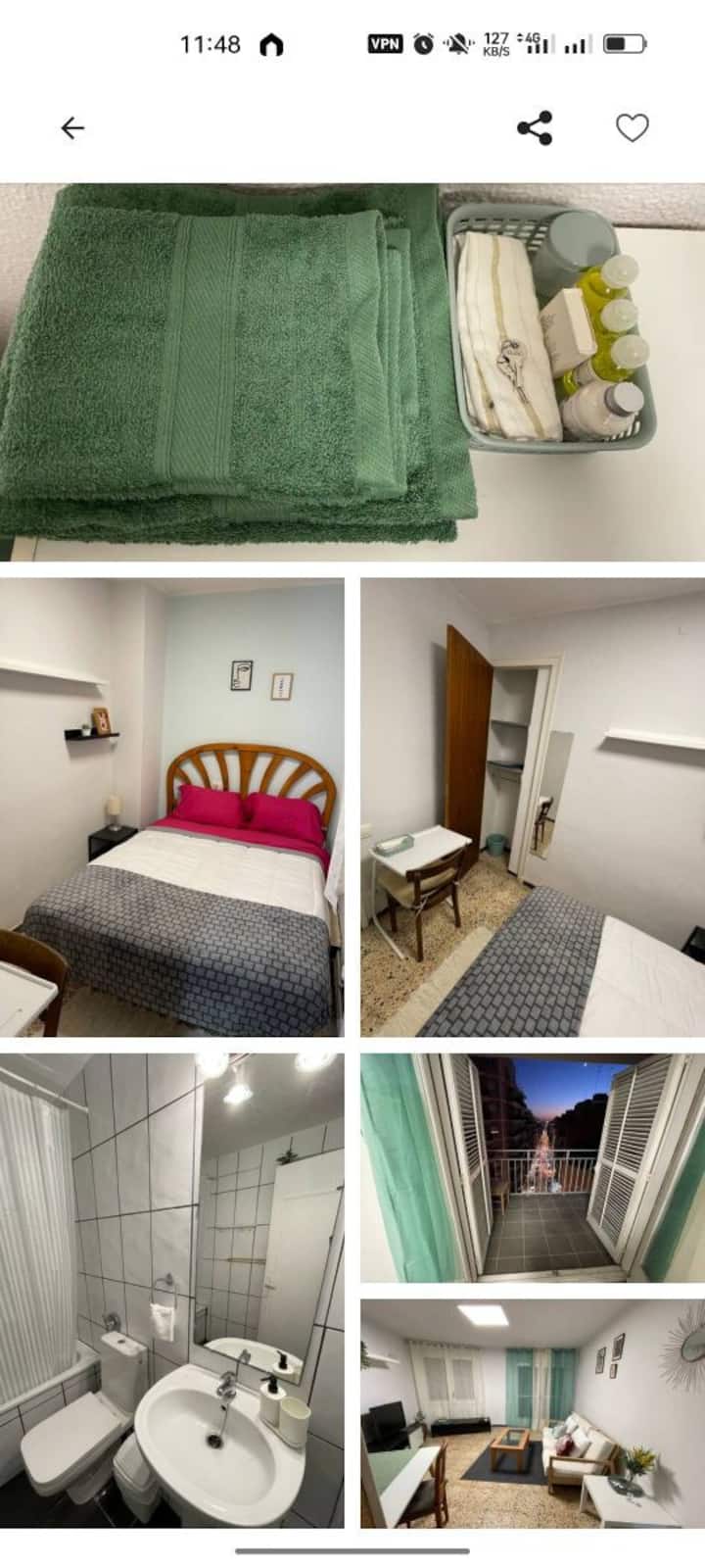Habitación Individual Luminosa. Baño Compartido. - Tarragona