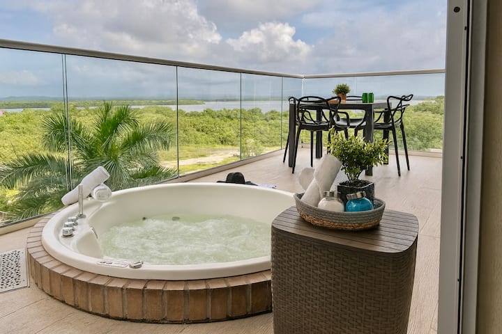 Luxury 2br With Jacuzzi • 5 Min Beach • 65” Tv - Cartagena