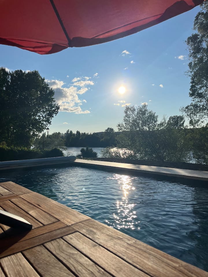 Maison Du Pêcheur, Vue Rivière Avec Piscine - Lalinde