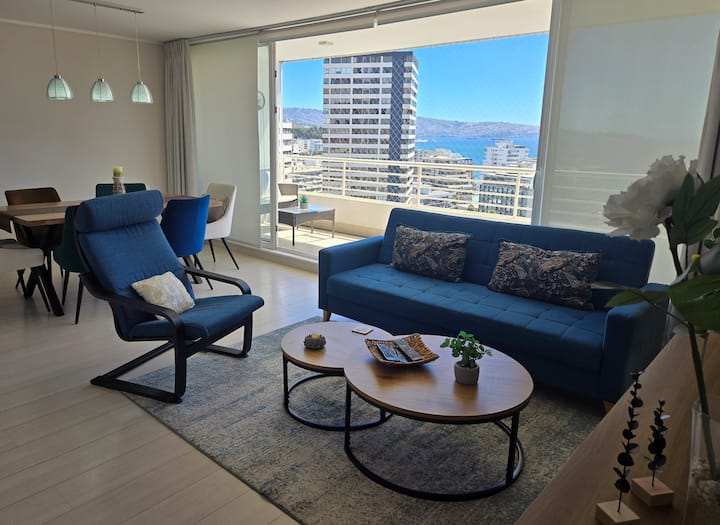 Hermoso Departamento Con Vista Al Mar Y A Ciudad. - Viña del Mar