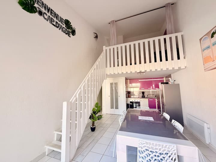 Grand T3 Duplex - Centre Port - Piscine - 6 Pers. - Le Grau d'Agde