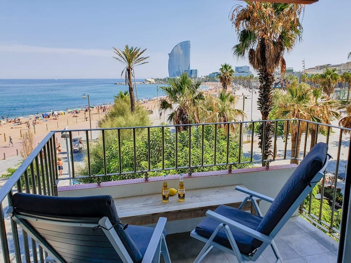Beach View 3-bedroom Flat 10 Meters From The Sand - Barcelone