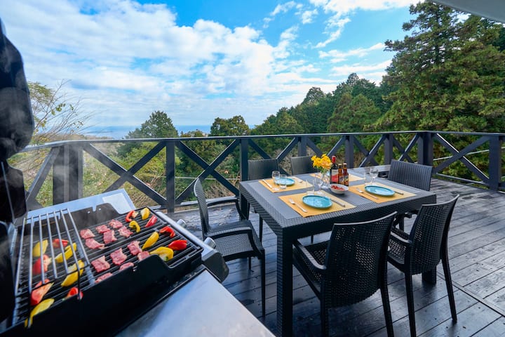 【温泉 サウナ Bbq】全室オーシャンビューの貸切別荘で、心躍る1日を。【連泊割あり】 - Atami