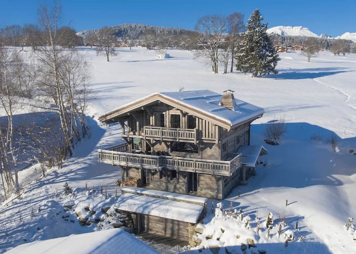 Chaleureux Chalet Avec Vue Panoramique Sur Le Somm - Combloux