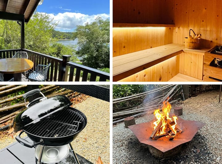 Lakeside Log Cabin: Sauna, Firepit & Bbq, 1pm Out - 市原市
