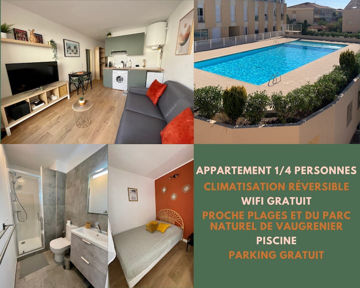 Le Vaugrenier- Proche Sophia Antipolis - Climatisé - Plage des Bouches du Loup