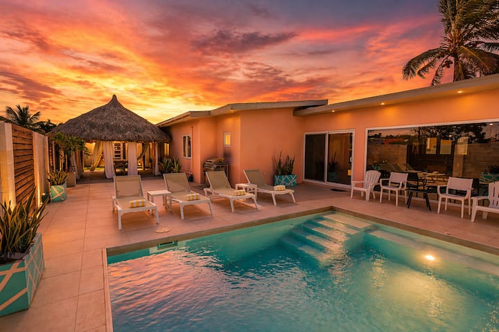 Boho Designer Villa, Private Pool, Bbq, Palm Beach - Aruba