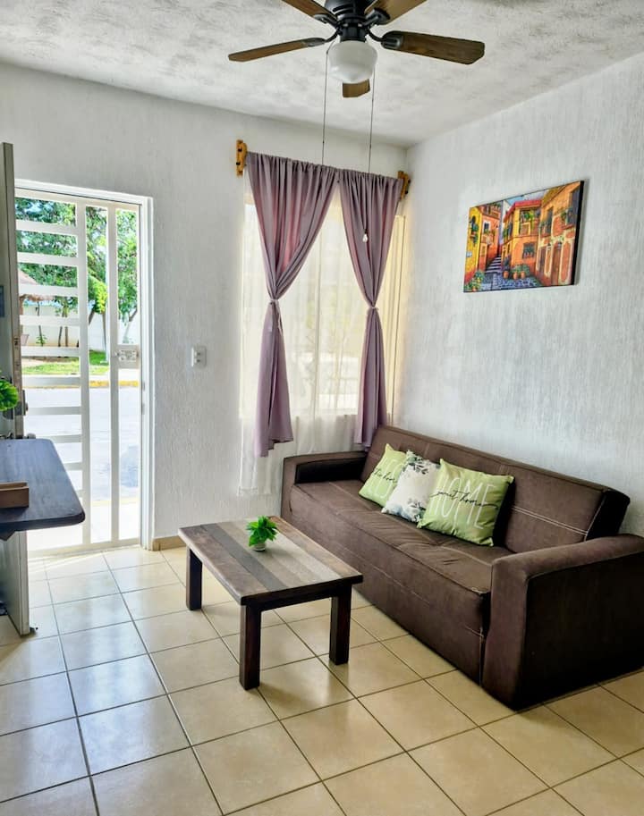 Caribe Cancún, Depa En Planta Baja, A/a Y Wifi. - Cancún