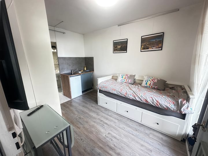 Studio Climatisé, Balcon, Parc, Tennis - Écully