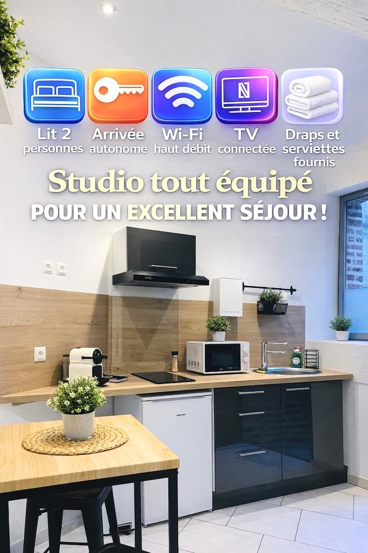 Studio Le Cosy, Coeur De Ville - Douai
