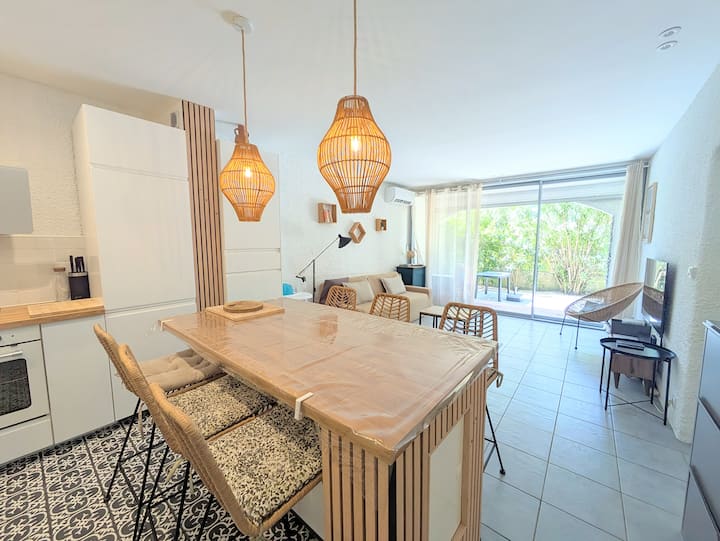 5 Min à Pied De La Plage Avec Terrasse Clim & Wifi - Argelès-sur-Mer