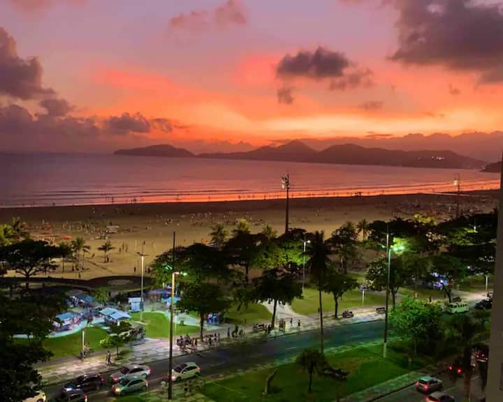 Frente Ao Mar - Varanda Ampla - Vista Incrível - Santos