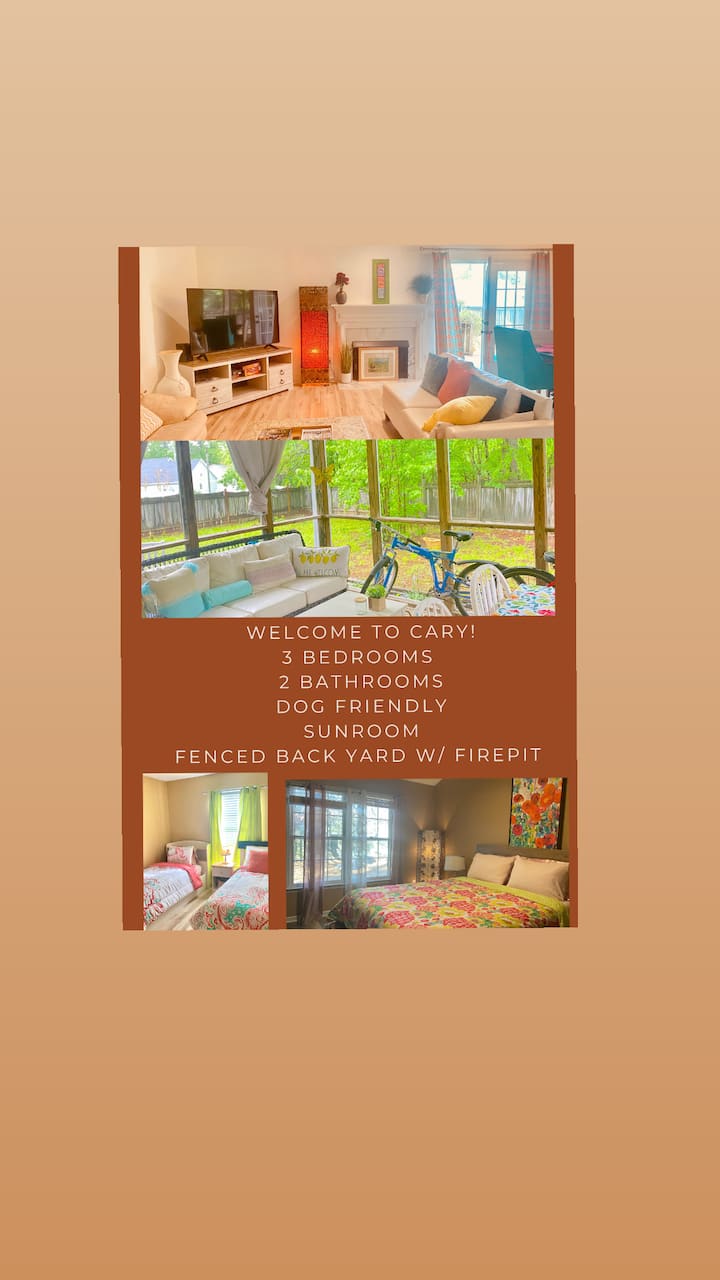 Cozy Ranch House W/ Sunroom, Enjoy Autumn In Nc - Cary, NC