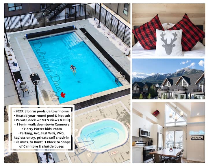New Poolside 3br-prime Loc-hottub-mtn View-deck-ac - Canmore