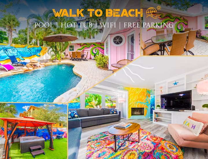 Spacious & Unique: Heated Pool ~ 2 Hot Tubs ~ Pkg! - Siesta Key, FL