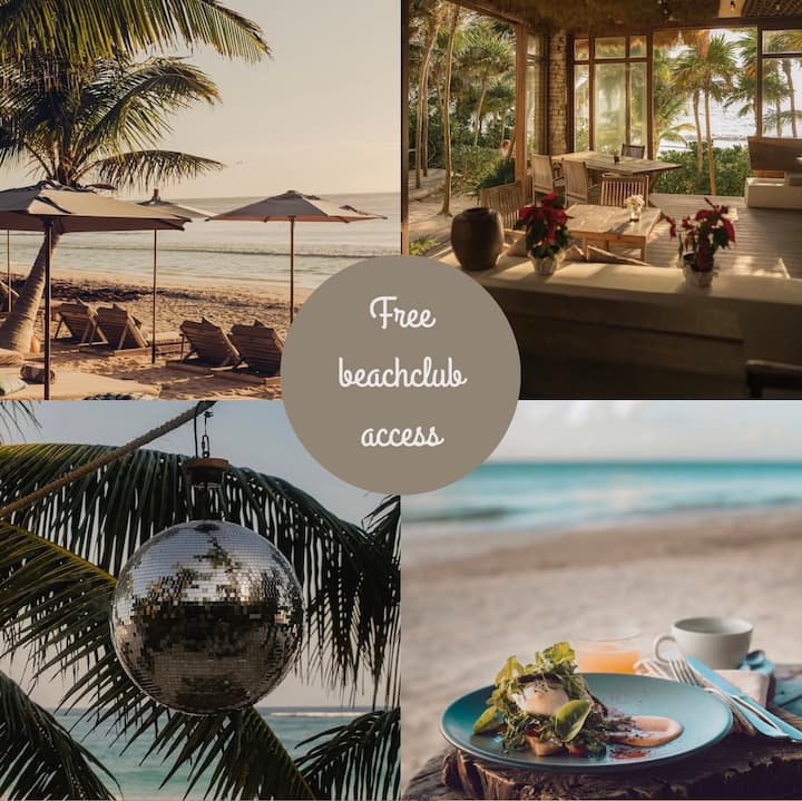 Free Beachclub+beach In 10+great For Solo Traveler - Tulum