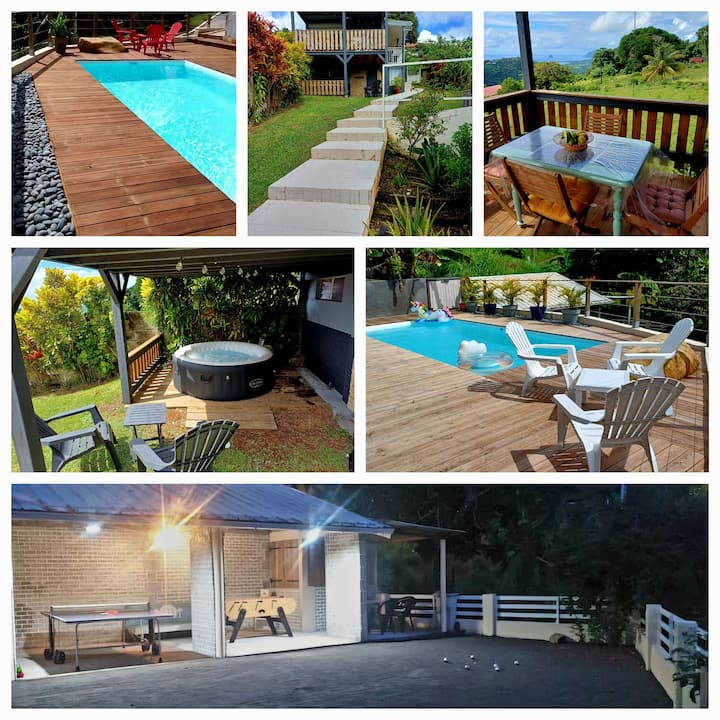 Casa Caraïbes Vue Mer, Spa, Piscine, Salle De Jeu - Martinique