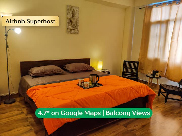 Stunning Views 1bhk,pvt Balcony!5 Min Market, Park - Shimla