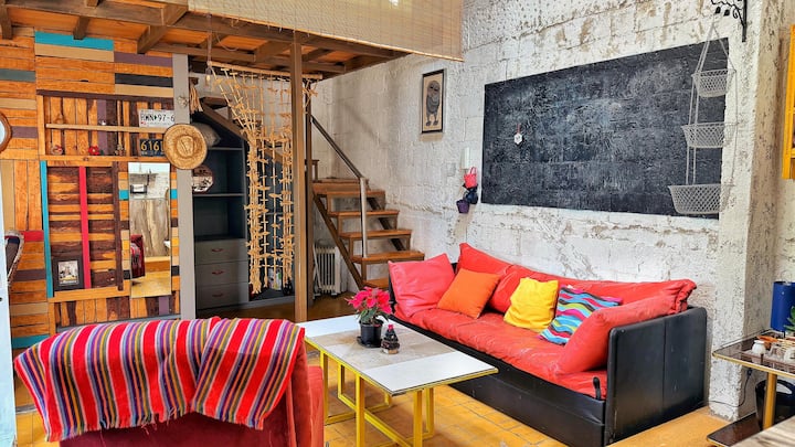 Colorful Industrial Rooftop Loft Vibrant Condesa - Mexico City
