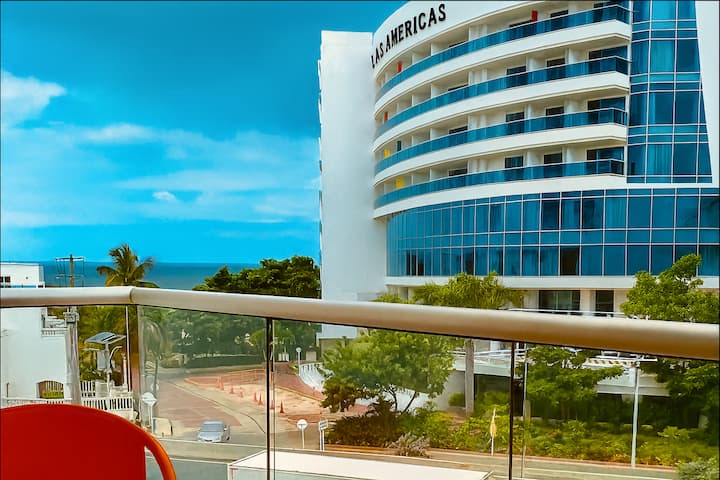 Seaview • Balcony + Rooftop Jacuzzi - Cartagena