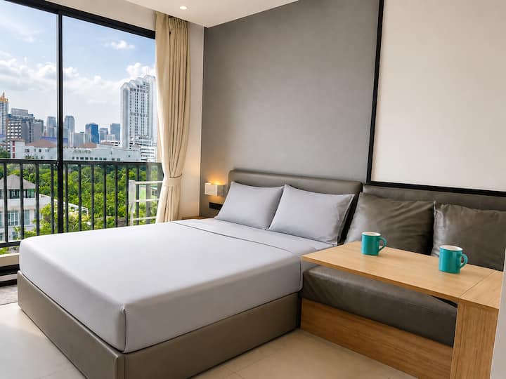 Peaceful Studio, Bangkok Hospital, 500mbps, Washer - Bangkok