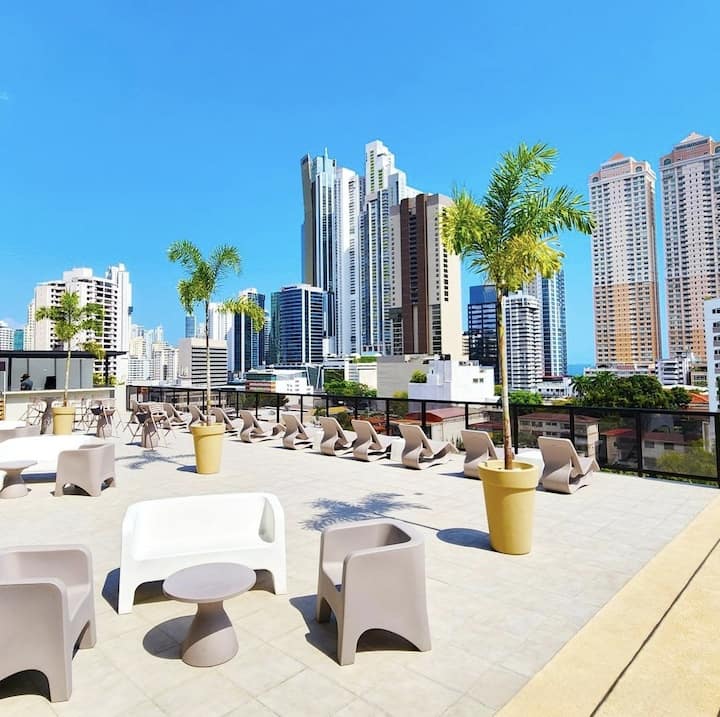 Elegante En Calle 50. 1br| 2tv |2bth & Coworking - Panama City