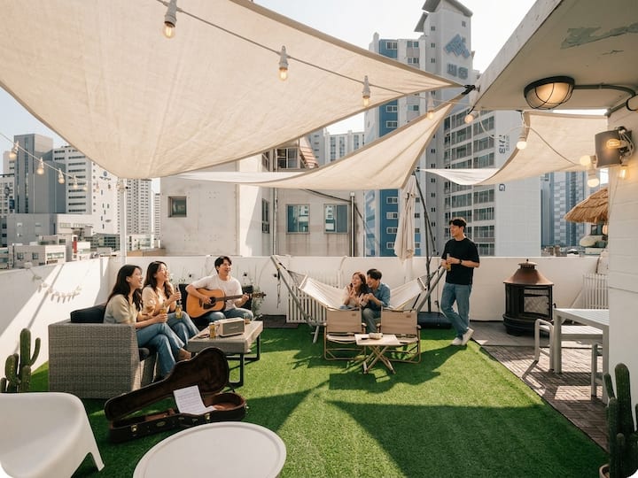 [단독사용]오늘밤 옥상 주인은 우리! '스테이 옥상달빛'(불멍&캠핑) - 大邱