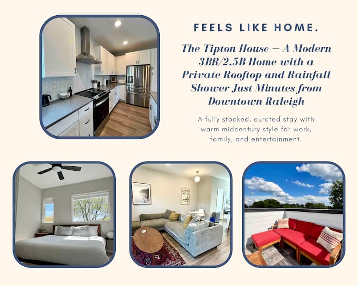 The Tipton House — Modern 3br + Rooftop In Raleigh - Raleigh, NC