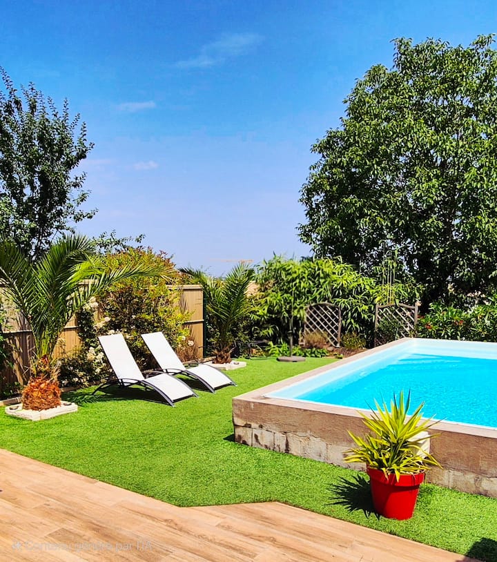 Agréable Maison De Ville Avec Piscine - Cenon