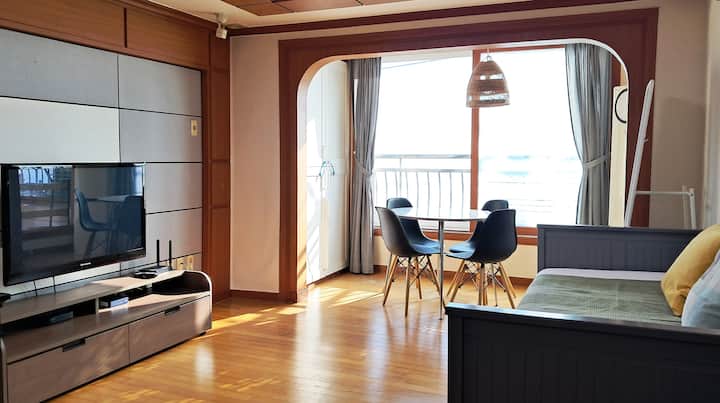 해운대3#오션뷰#달맞이길#무료 픽업#무료 Ott#무료주차#가족여행#워케이션 - Busan