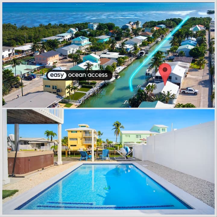 Waterfront Home, Pool, Dock & Hot Tub-3min Beach - Marathon, FL