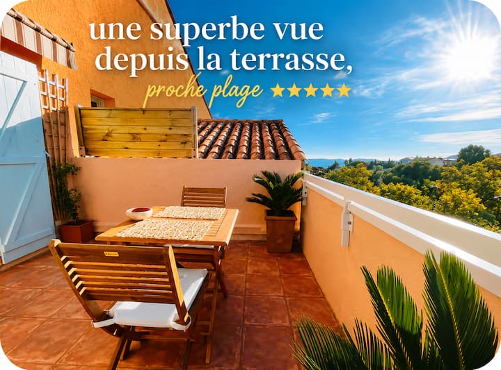 Vue~mer•clim•parking•centre Ville•confort•soleil. - Ramatuelle