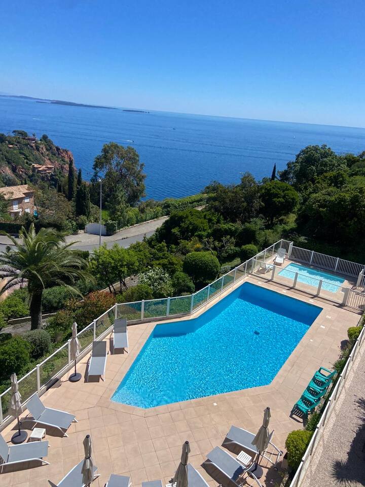 Magnifique Appartement Vue Mer Clim Piscine - Théoule-sur-Mer