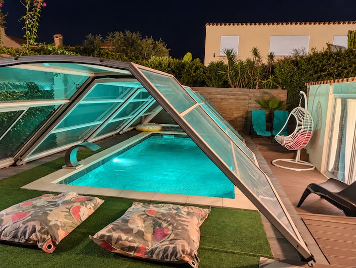 Villa Avec Piscine Privée  Plage à 3 Min à Pied - Sainte-Marie-la-Mer