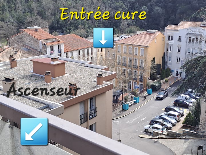 Rare Studio 3* 100 M Cure 2 Parkings
Balcon Vue - Amélie-les-Bains-Palalda