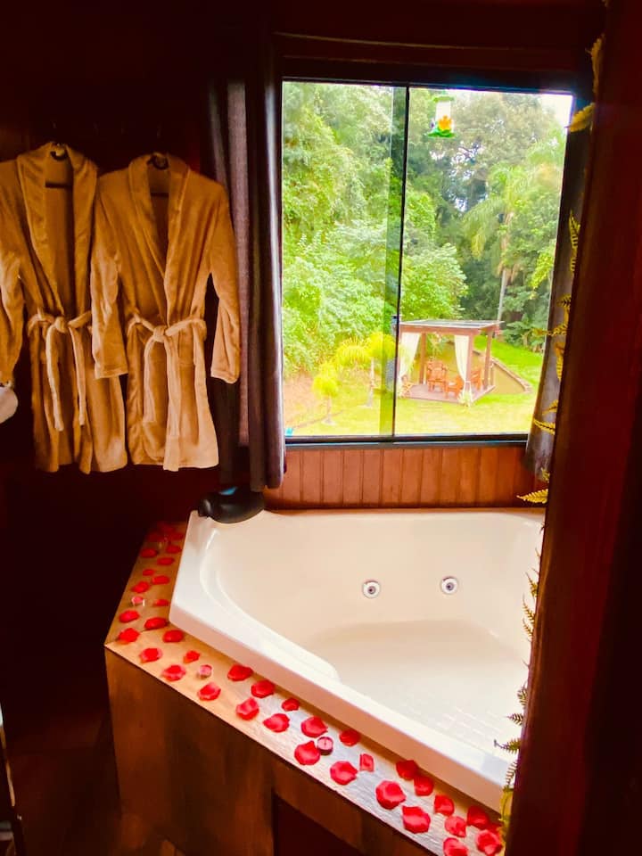 Cabana Romântica Com Jacuzzi E Vista Para O Lago - Harmonia