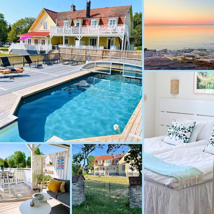 Strandnära Med Pool & Stor Veranda. Mysigt & Lugnt - Sweden