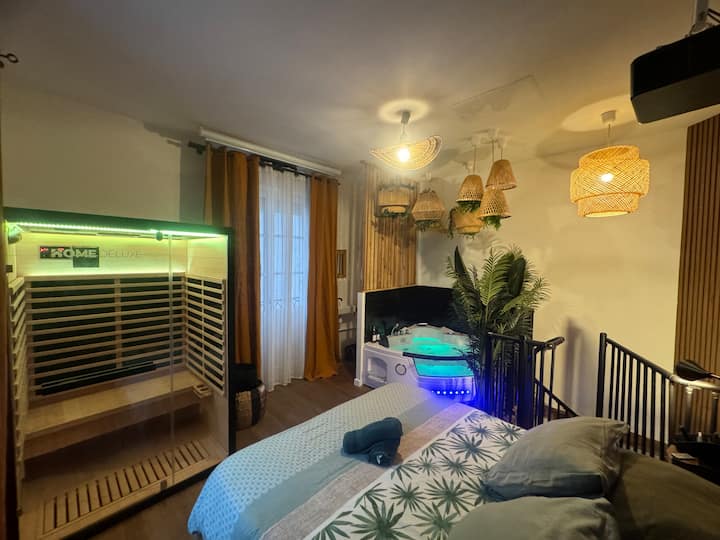 L’oasis: Sauna, Balnéo, Parking Privé, Home Cinema - Angers