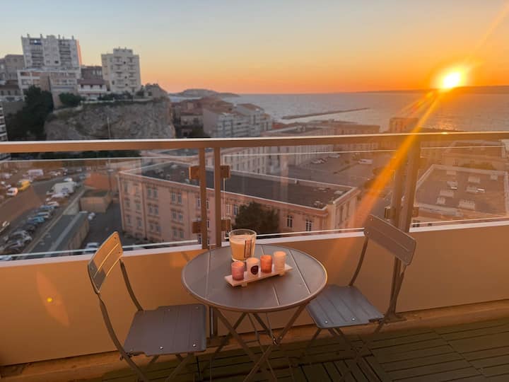 2 Chambres & Terrasse Vue Mer Unique - Marsella