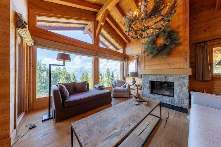 Loïc: Luxueux Chalet Avec Vue Panoramique A Quel - Canton du Valais