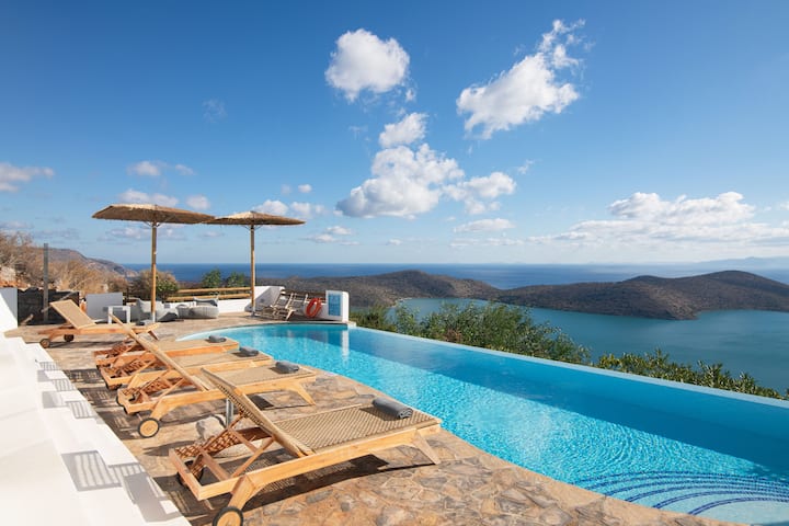 Cycladic Style Heated Pool At Villa Orea - Elounda