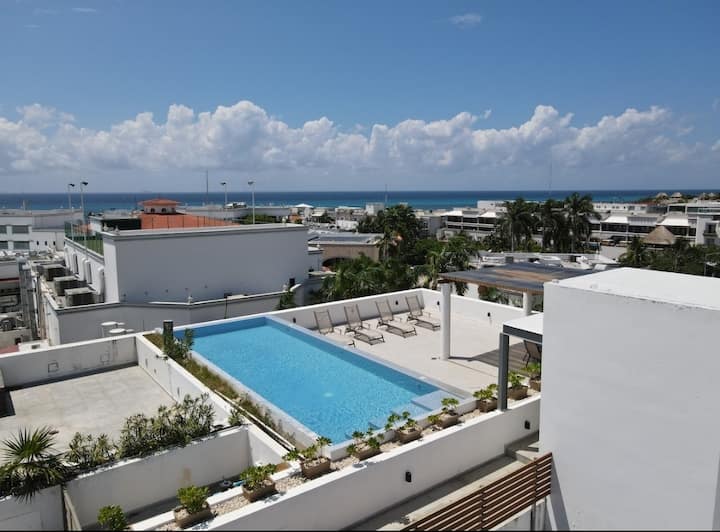 Beach Steps & 5 Av- Roof Top Pool 2 Bdr Parking - Playa del Carmen