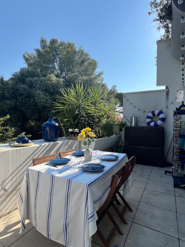 Grand Studio Avec Terrasse Ensoleillée 15min Plage - Castelnau-le-Lez