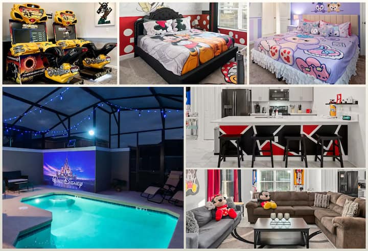 Magical 5 Bd\/4 Bath With Poolside Cinema And Free Resort! Sleeps 14 - Kissimmee