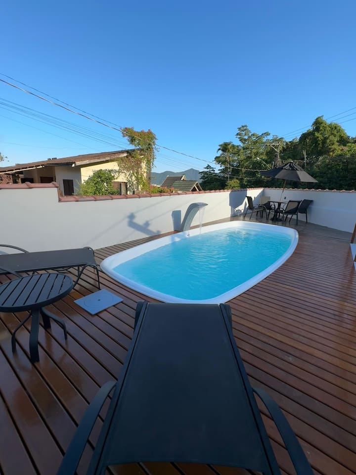 Casa  Com Ar E Vista  Para O Mar Com Piscina - Ubatuba