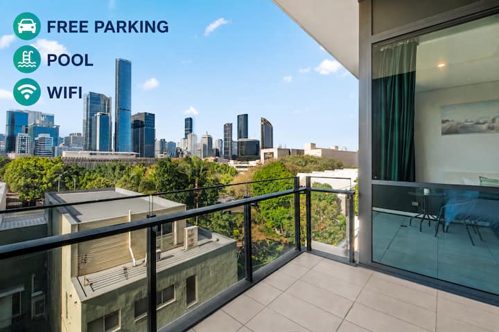 Lovely 2 Beds Apt With City View At South Brisbane - Brisbane