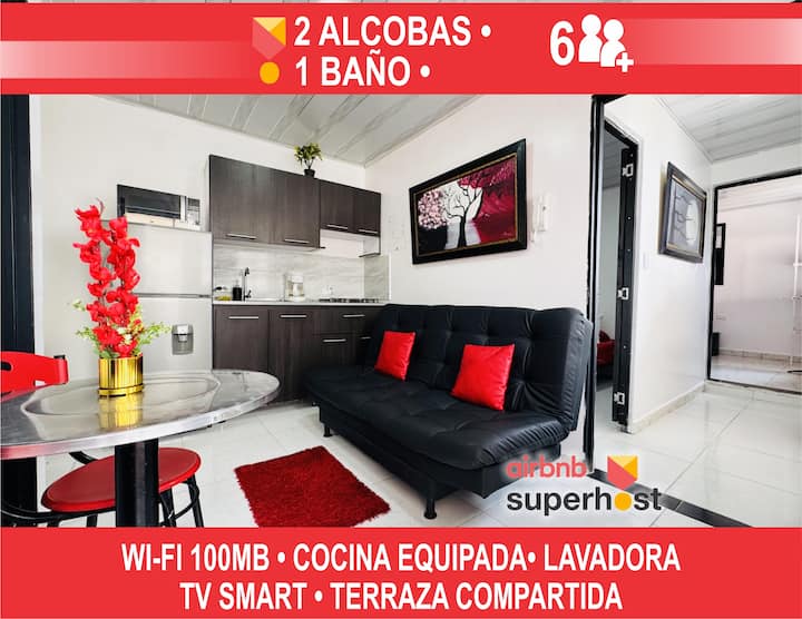 Cerezo Sereno: Terraza Cerca Metro Hospital • 501b - Medellín